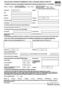 Patient Registration Form – Gilmore Medical Practice